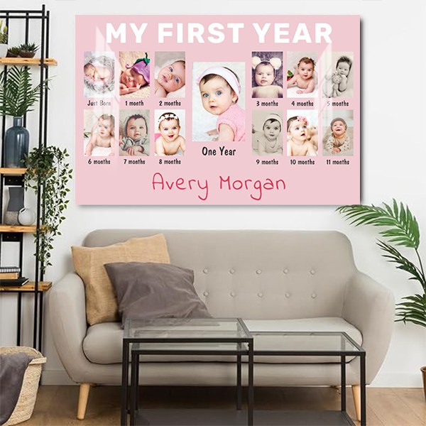 Buy Baby's First Year Custom 12 Months Photo Collage Customized Photo ...