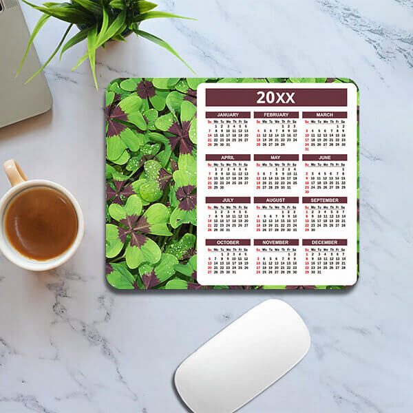Buy Green Petals Customized Printed Rectangle Calendar Mousepad Photo ...