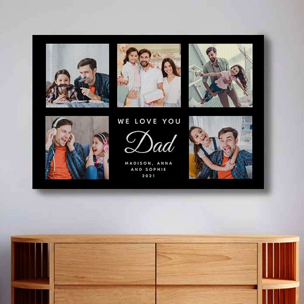Buy DAD Custom Family Photo Collage Father's Day Black Customized Photo ...
