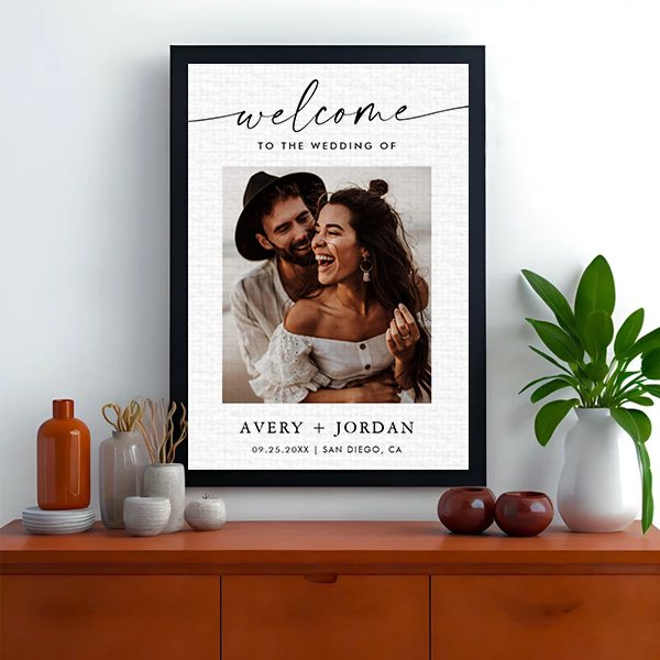 Buy Wedding Welcome Sign Customized Photo Printed Rectangle Vertical ...