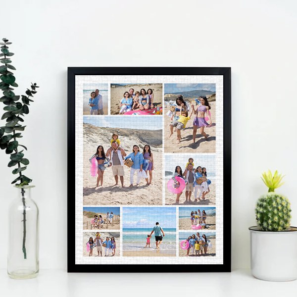 Buy 10 Photo Collage Customized Photo Printed Rectangle Vertical Canvas ...