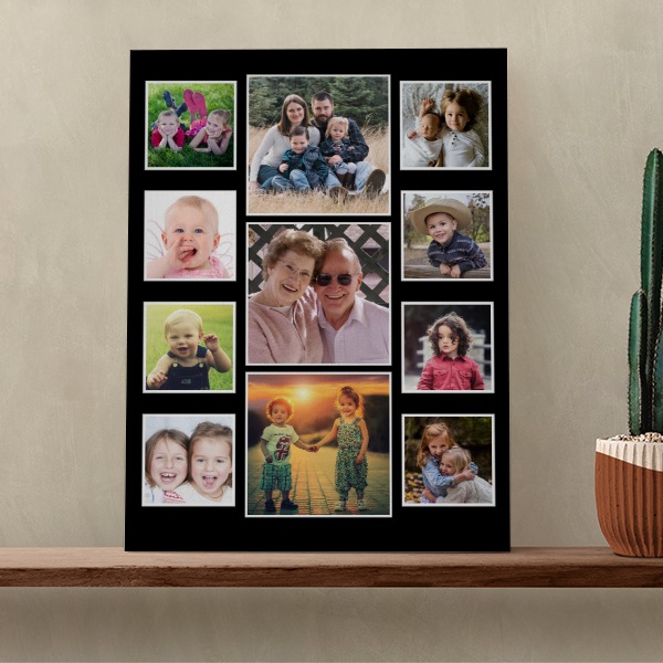 Buy 11 Photo Collage Black Customized Photo Printed Rectangle Vertical ...