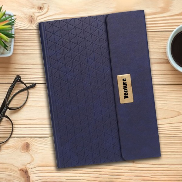Buy Blue Customized Pyramid 3 Fold Notebook with Magnetic Flap and ...