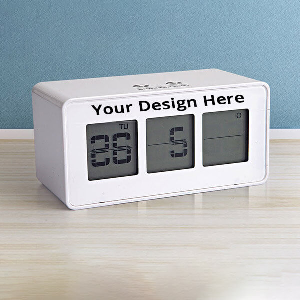 Buy White Customized Flip display digital clock with touch light ...