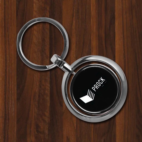 Buy Customized Round Rotating Key Chain with Double Side Gunmetal Plate ...