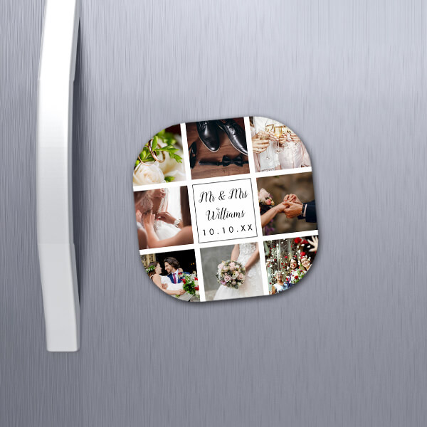 Buy Wedding Photo Collage Customized Printed Photo Fridge Magnet ...