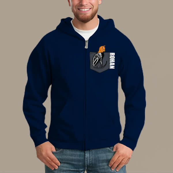 Buy X-Ray Name Customized Unisex Printed Zipper Hoodie | yourPrint