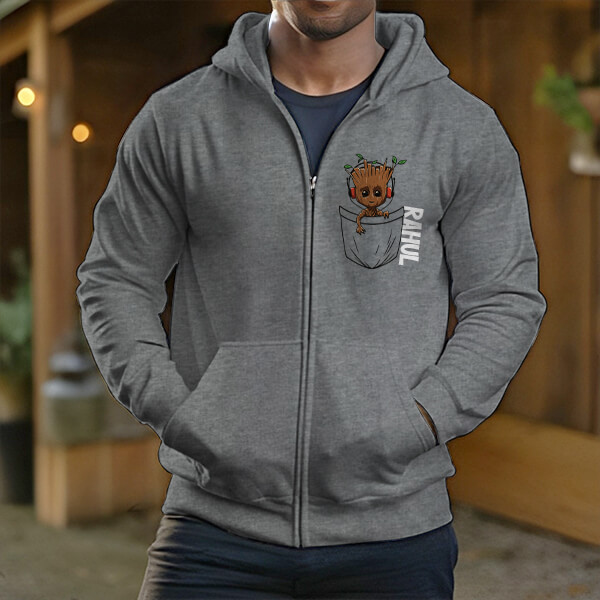 Buy Cool Pocket Customized Unisex Printed Zipper Hoodie | yourPrint