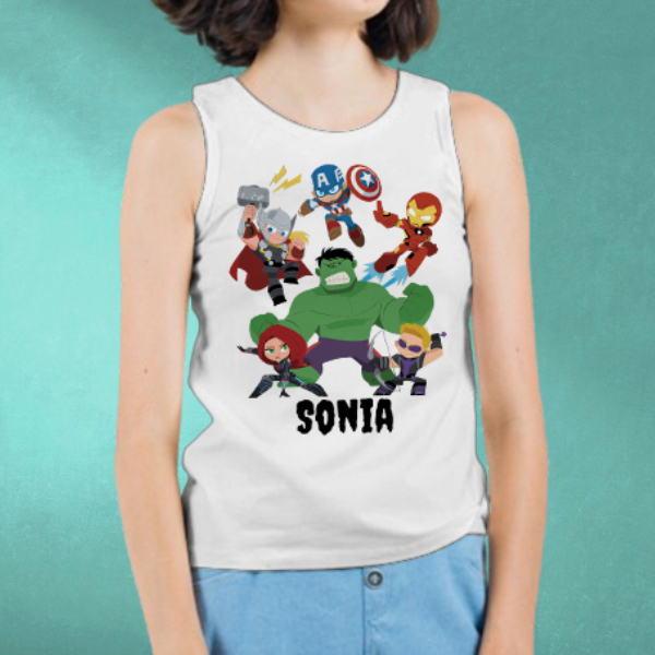 Buy Superhero Customized Kid’s Cotton Vest Tank Top | yourPrint