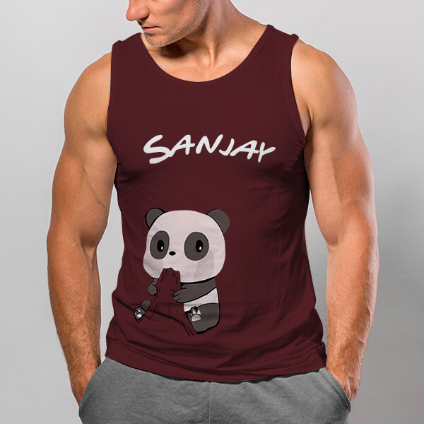 Buy Cute Panda Customized Tank Top Vest for Men | yourPrint