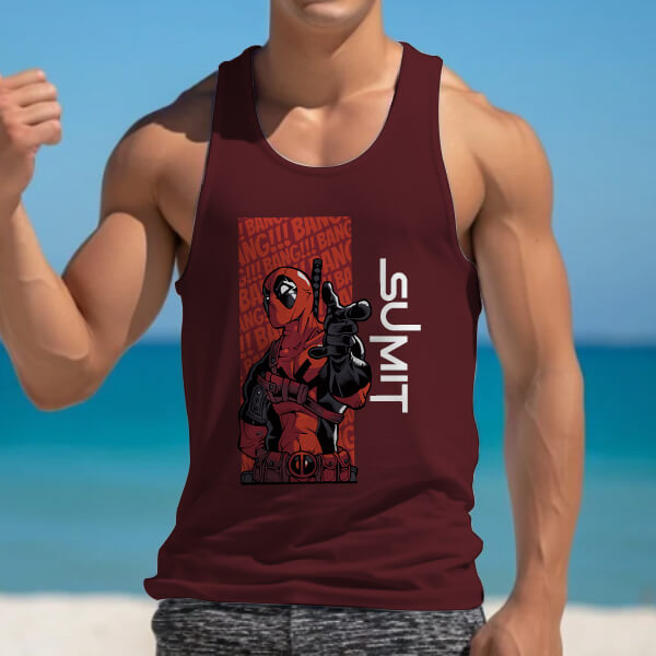 Buy Red Superhero Customized Tank Top Vest for Men | yourPrint