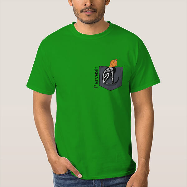 Buy X-Ray Pocket Customized Printed Men's Half Sleeves Cotton T-Shirt ...