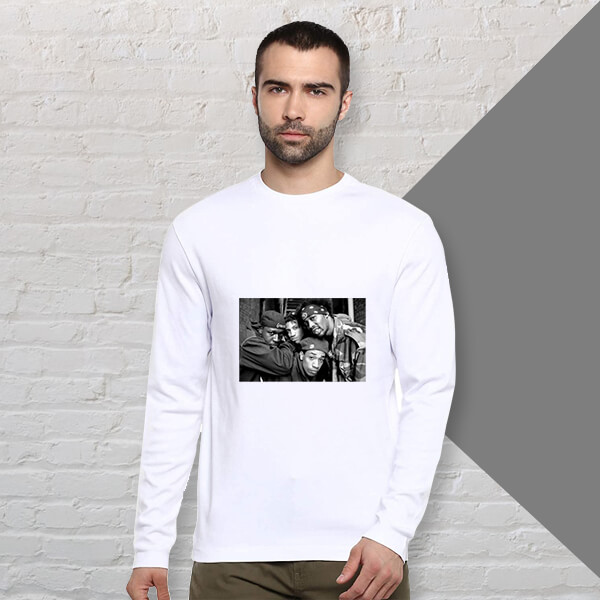 Buy White Customized Full Sleeve Men's Cotton T-Shirt Online | yourPrint