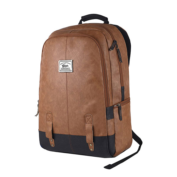 Buy Tan Customized Gear Classic 20L Faux Leather Water Resistant Anti ...