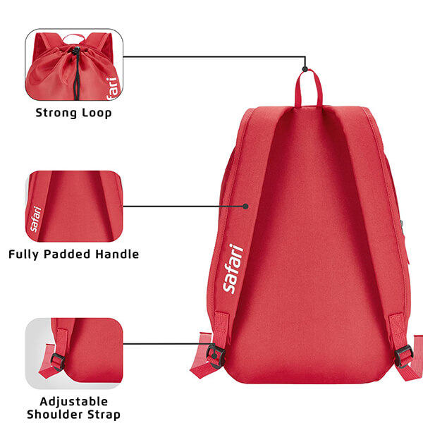 Buy Cherry Red Customized SAFARI 15 Ltrs Backpack | yourPrint