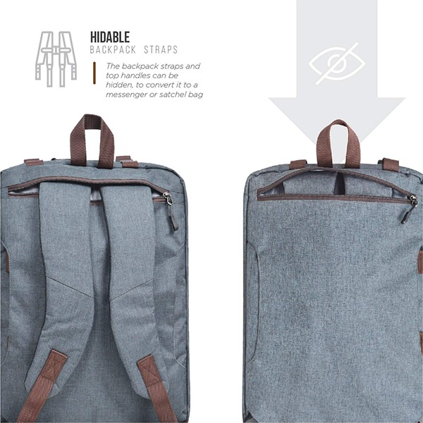 Buy Grey Customized Laptop Bag For Men, Convertible Backpack For Office ...