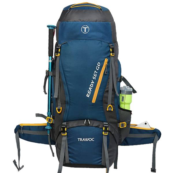 Buy Blue Customized 70L Travel Backpack For Hiking Trekking Bag Camping ...