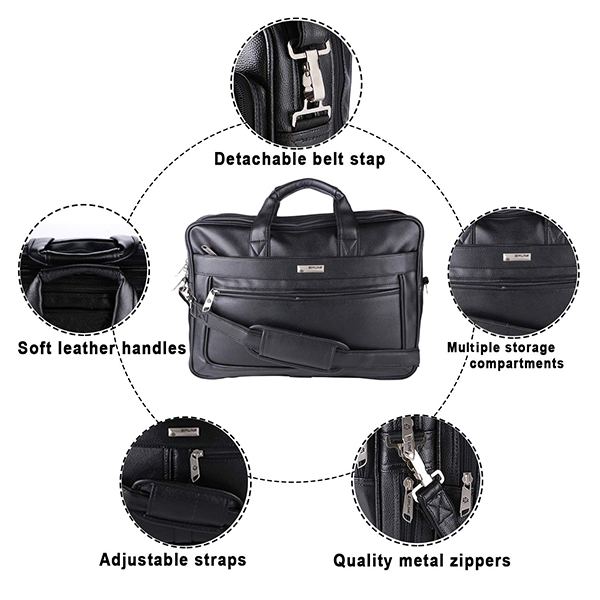 Buy Black Customized Executive Office Formal 15.6" Laptop Briefcase ...