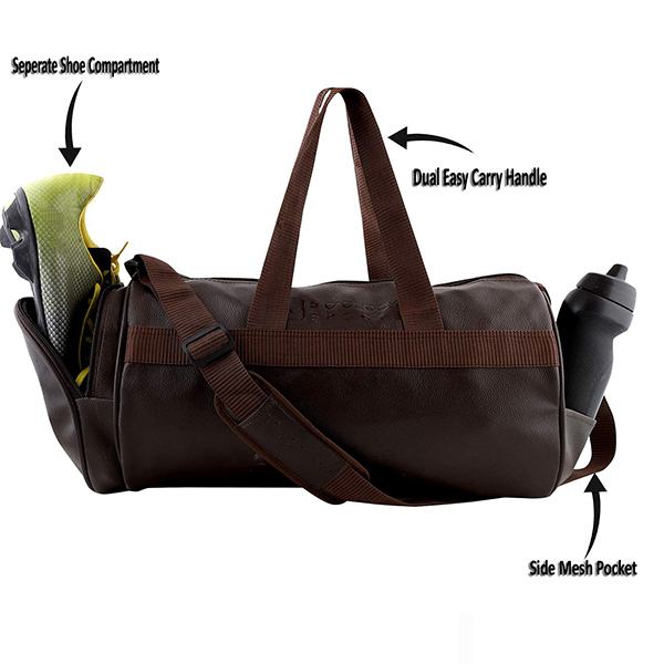 Buy Brown Customized Sports Gym Bag Combo Set For Men and Women, For ...