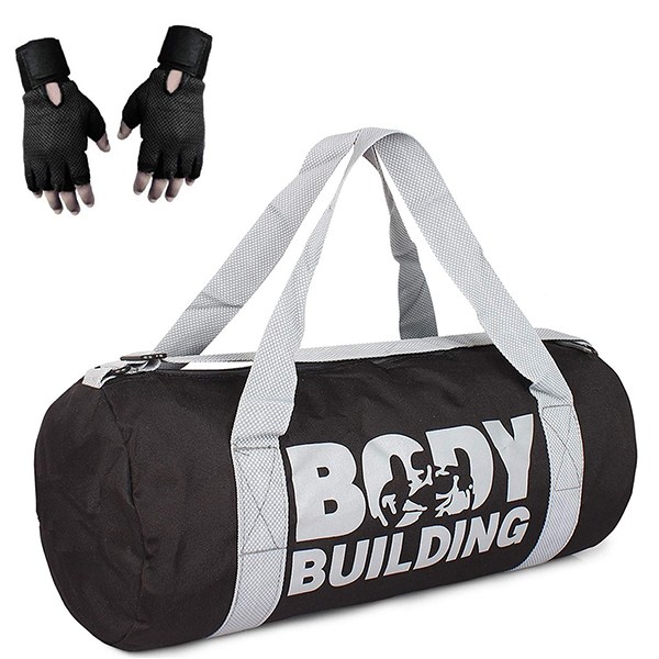 Buy Black Customized Body Building Gym Bag with Gloves Online | yourPrint