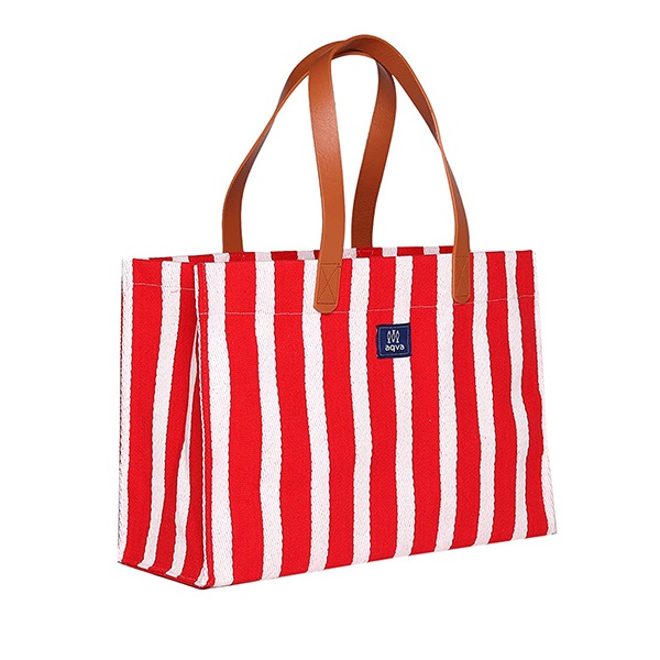 Buy Red Stripes Customized Cotton Tote Bag | yourPrint