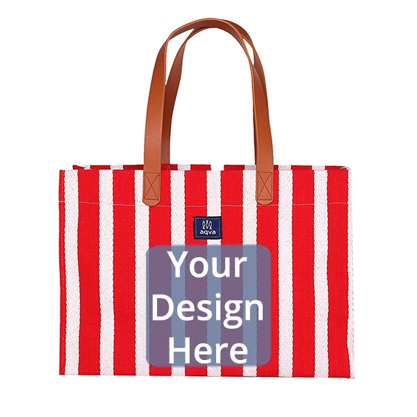 Buy Red Stripes Customized Cotton Tote Bag | yourPrint