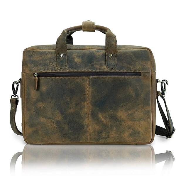 Buy Brown Customized Leather 16" Laptop Messenger Bag/Office Bag ...