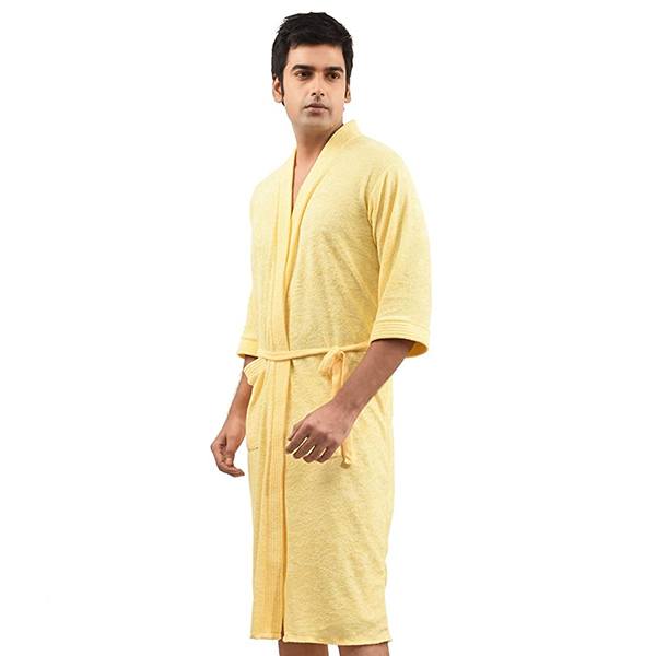 Buy Yellow Customized Men's Cotton Bathrobe | yourPrint