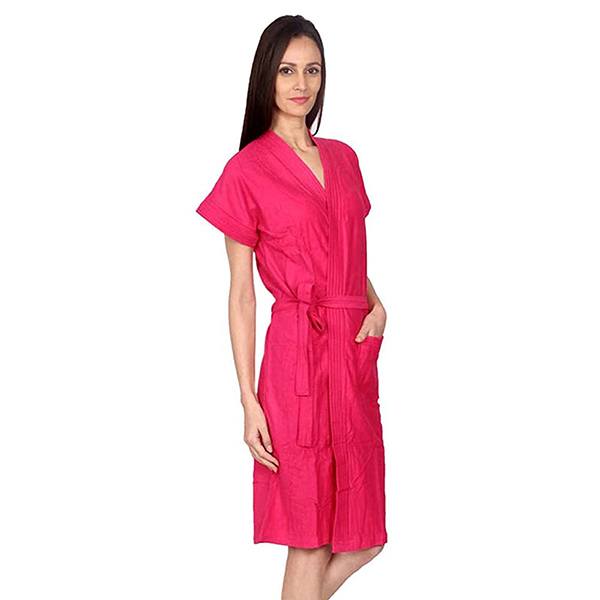 Buy Dark Pink Customized Unisex Bathrobe Gown In 100% Cotton Soft Terry ...