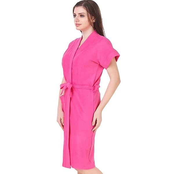 Buy Dark Pink Customized Soft Terry Cotton Plain Unisex Bathrobe ...
