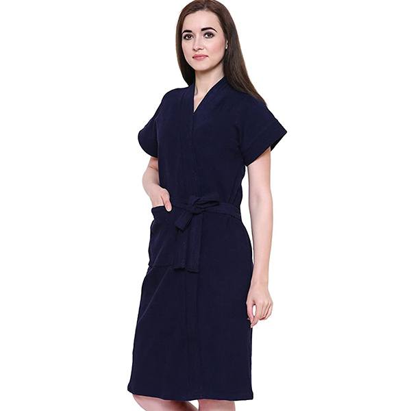 Buy Navy Blue Customized Women's Towel Bathrobe | yourPrint