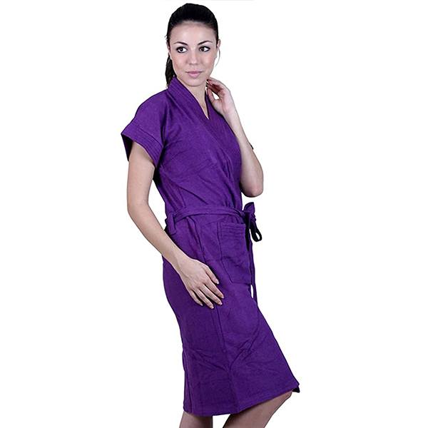 Buy Purple Customized Unisex Bathrobe Gown In 100% Cotton Soft Terry ...