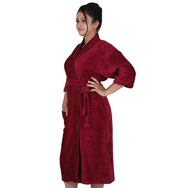 Buy Maroon Customized Unisex Velour Bathrobe, One Size Fits All | yourPrint