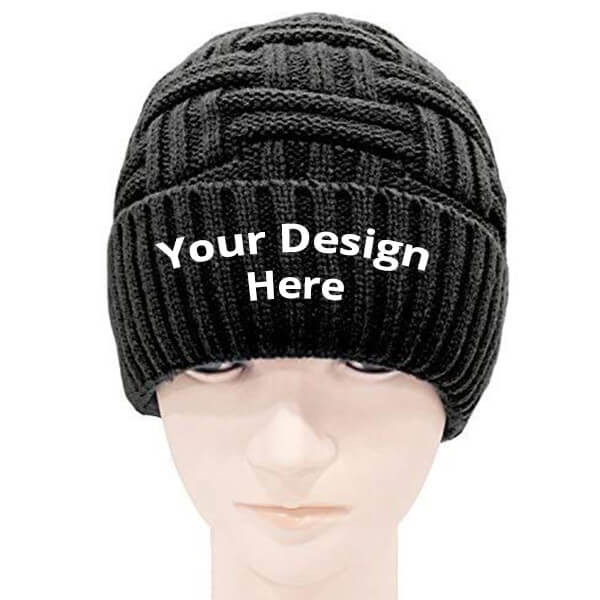 Buy Grey Customized Knitted Winter Woolen Skull Cap Online | yourPrint