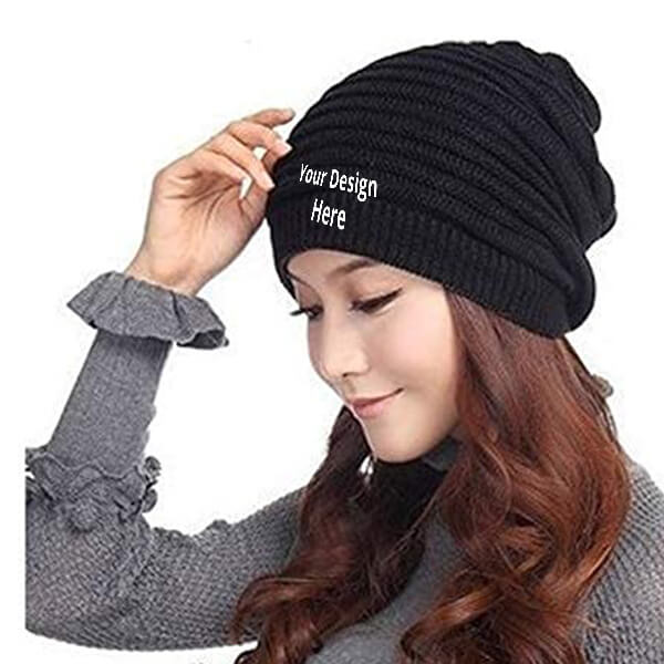 Buy Black Customized Slouchy Cap Online | yourPrint