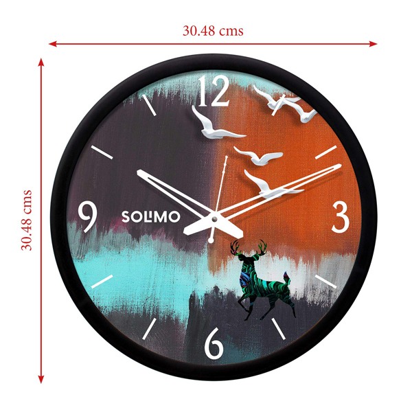 Buy Multi Color Customized 12" Contemporary Plastic & Glass Wall Clock ...