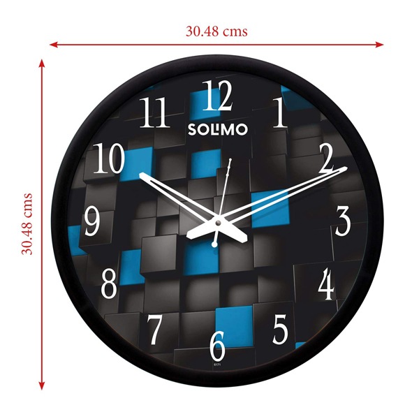 Buy Black Customized Contemporary Plastic & Glass Wall Clock - Designer ...