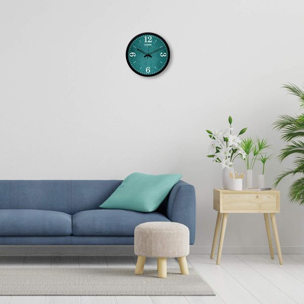 Buy Green Customized Plastic Wall Clock with Silent Movement (Size - 12 ...