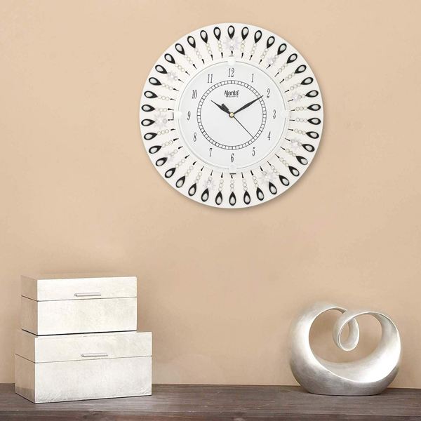 Buy White Customized Wall Clock for Home Living Room Office Wooden ...
