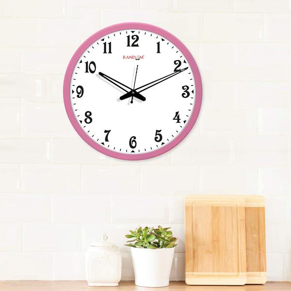 Buy White with Pink Panel Customized 12" Plastic Analog Stylish Wall ...