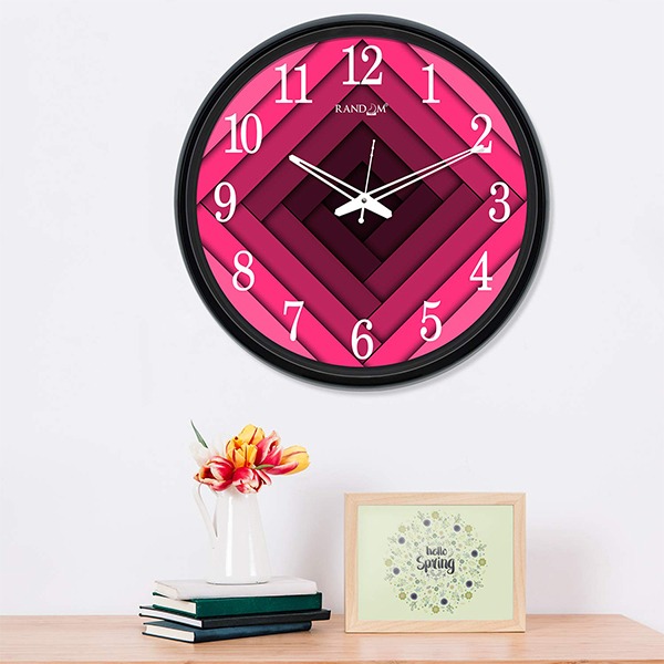 Buy Pink Customized 12" Plastic & Glass Decorative Wall Clocks for Home ...