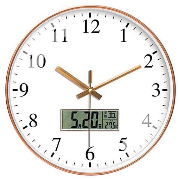 Buy White with Rose Gold Panel Customized Non Ticking Silent Quartz ...