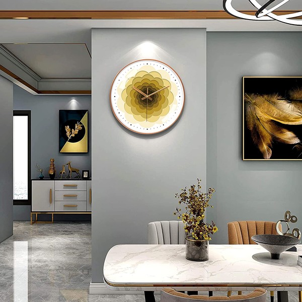 Buy Sunflower Yellow Customized Non Ticking Silent Quartz Hanging Wall ...