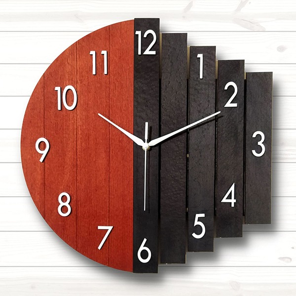 Buy Red Customized Classic Roman Design Wooden Wall Clock, Beautiful ...