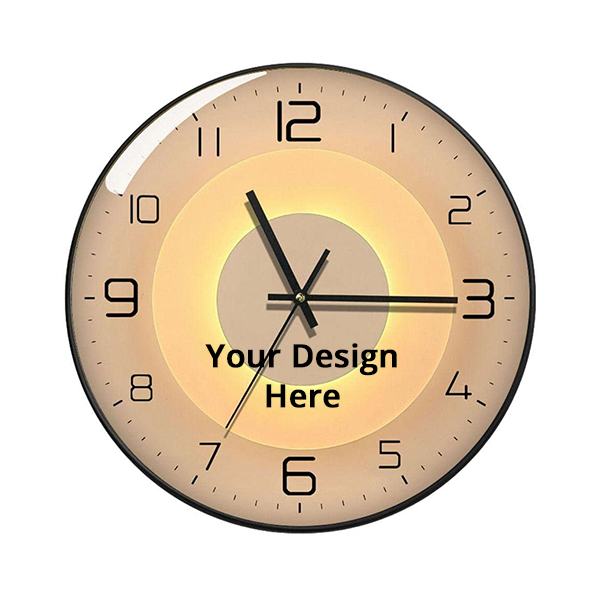 Buy Brown Customized Wall Clock 12" Silent Quartz Decorative Wall Clock ...