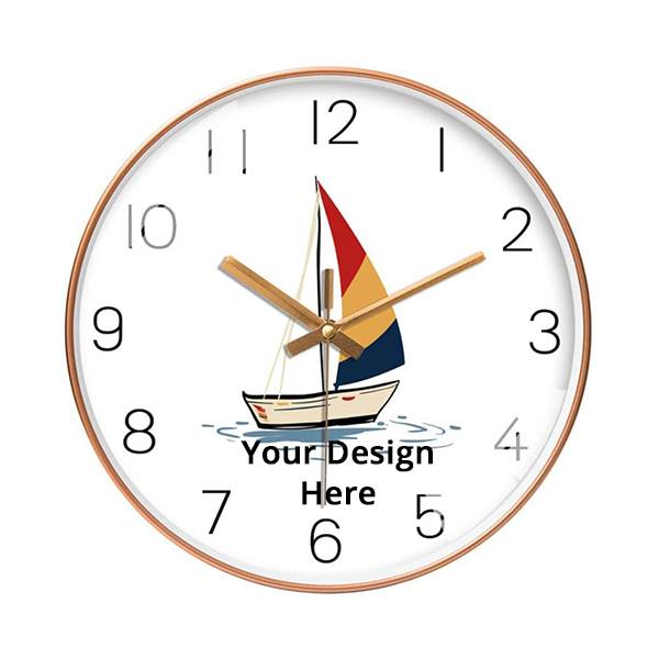 Buy White Customized Wall Clock 12" Silent Quartz Decorative Wall Clock ...