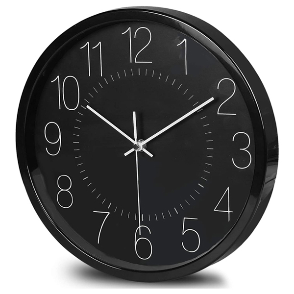 Buy Black Customized Wall Clock 12" Silent Quartz Decorative Wall Clock ...
