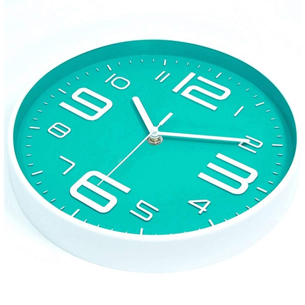 Buy Sky Blue Customized Wall Clock 12" Silent Quartz Decorative Wall ...