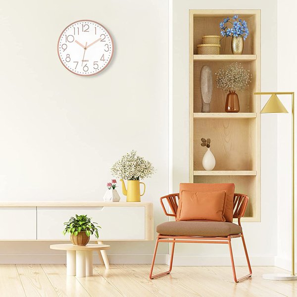 Buy Rose White Customized Wall Clock 12" Silent Quartz Wall Clock Non ...