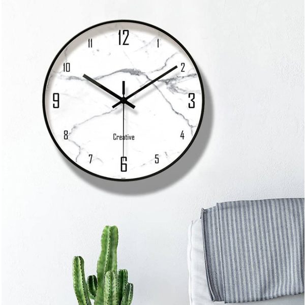 Buy White Customized Wall Clock 12" Silent Quartz Decorative Wall Clock ...